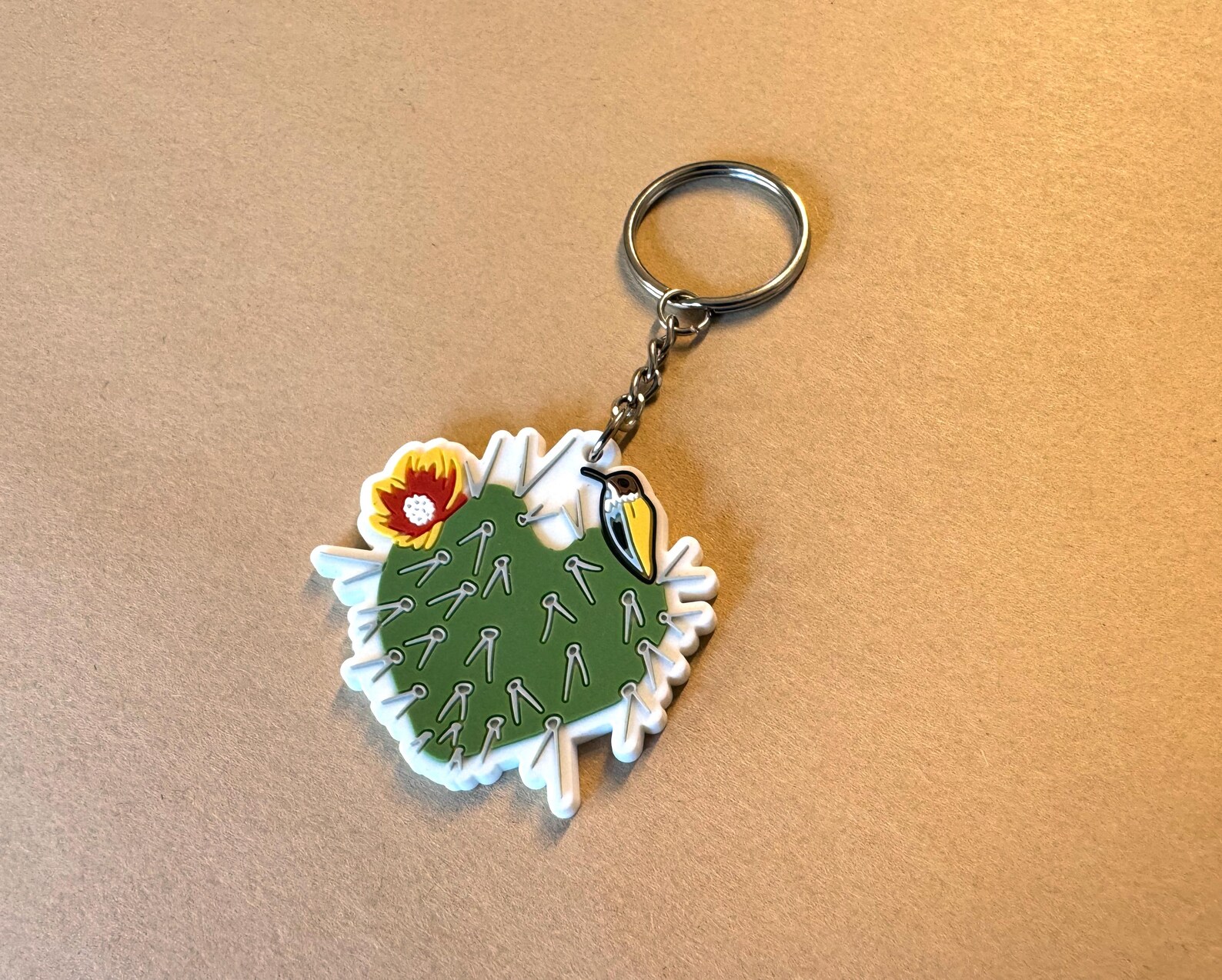 Corazon Espinado Keychain, Cactus Keychain, Prickly Pear Cactus, Plant ...