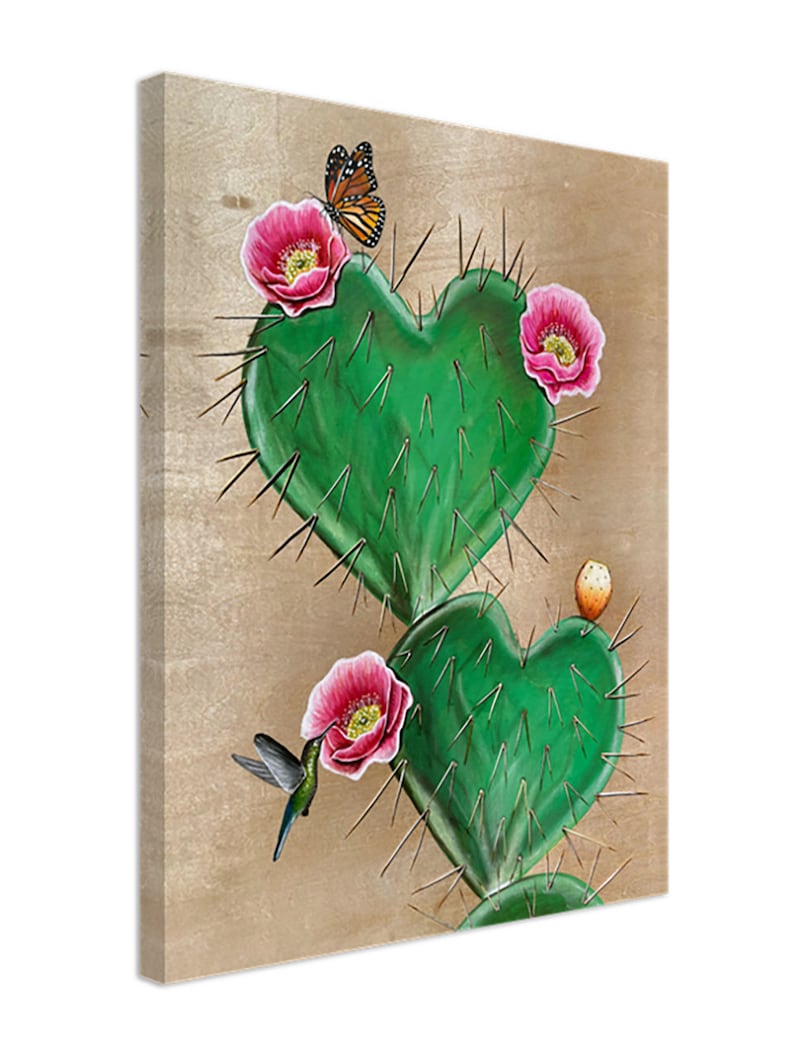 Corazones Espinados Canvas Print, Nopal Art, Heart Shaped Nopal ...