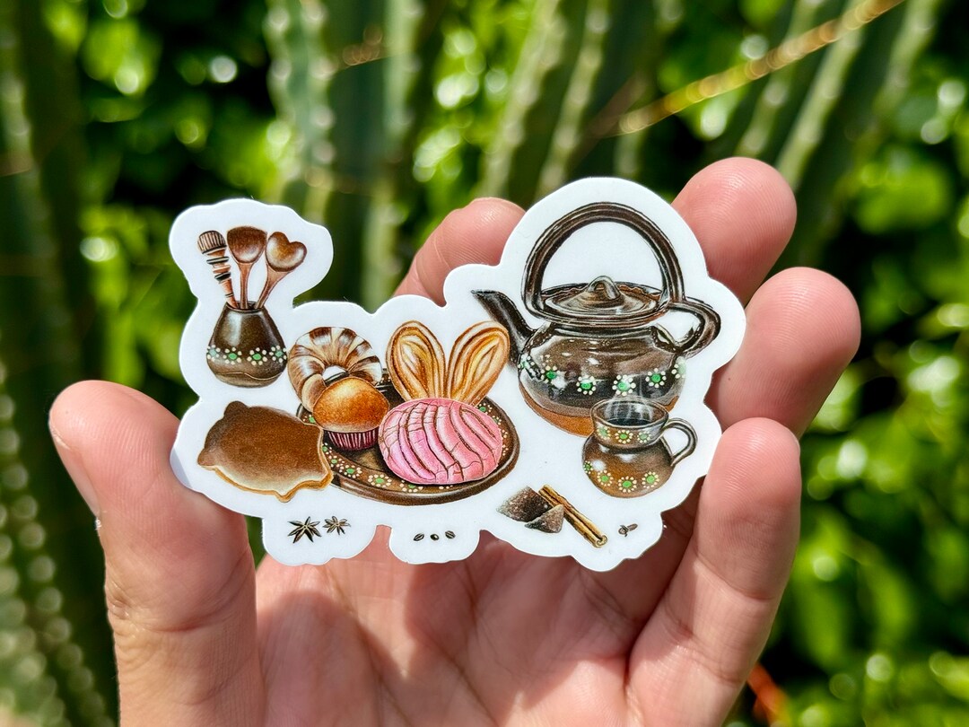 Cafecito Y Pan Dulce Sticker, Cafe De Olla, Mexican Sticker, Barro ...