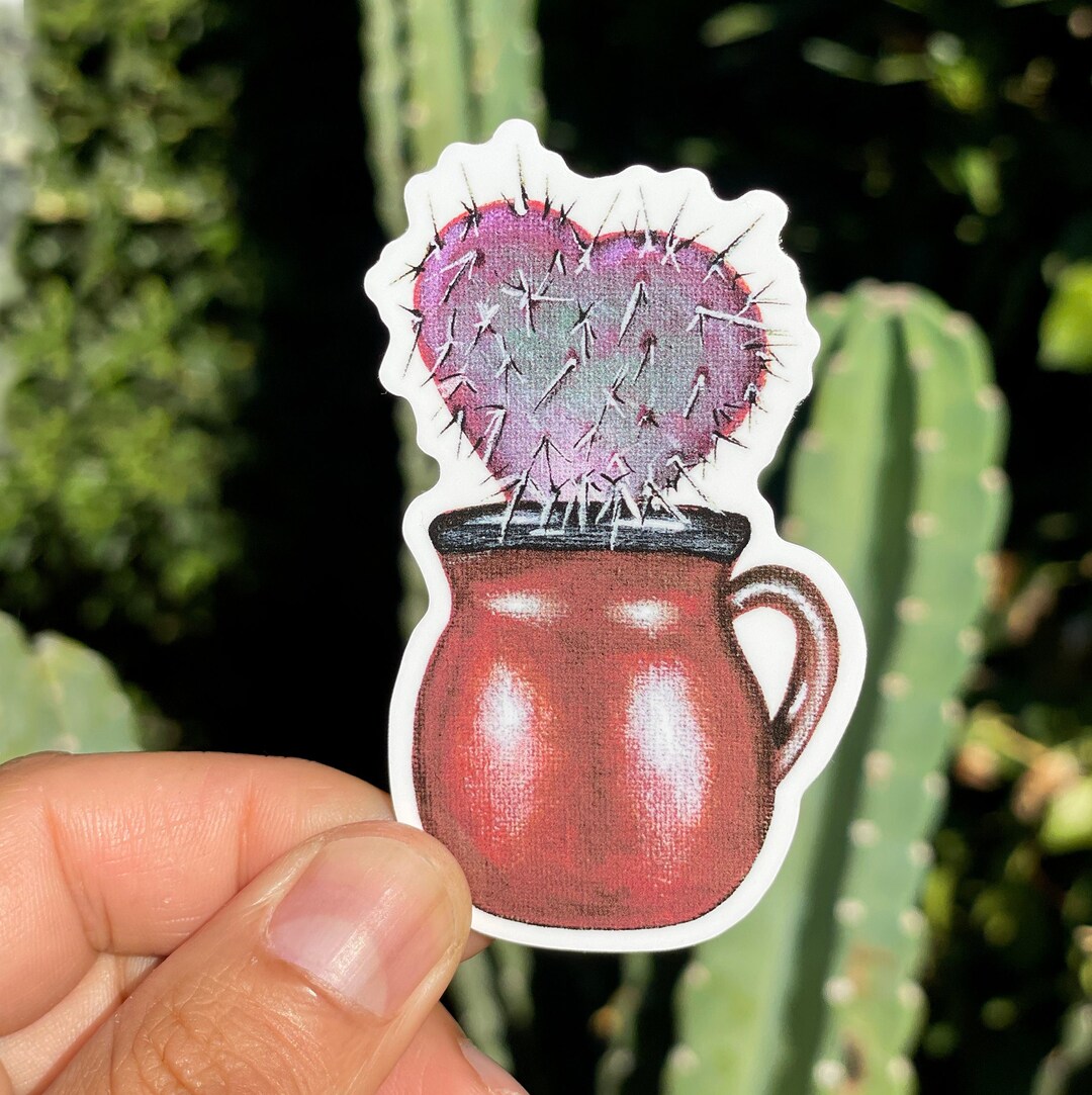 Cactus Corazon Sticker, Mexican Sticker, Painting Sticker, Hispanic ...