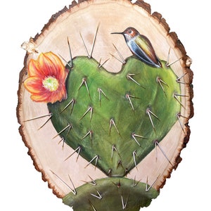 Corazón Espinado Art Print, Nopal Art, Heart Shaped Nopal Painting ...