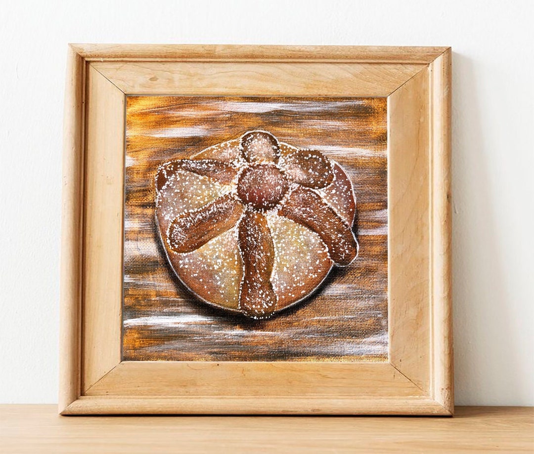 Pan De Muerto Art Print, Mexican Art, Pan Dulce, Mexican Kitchen Decor ...