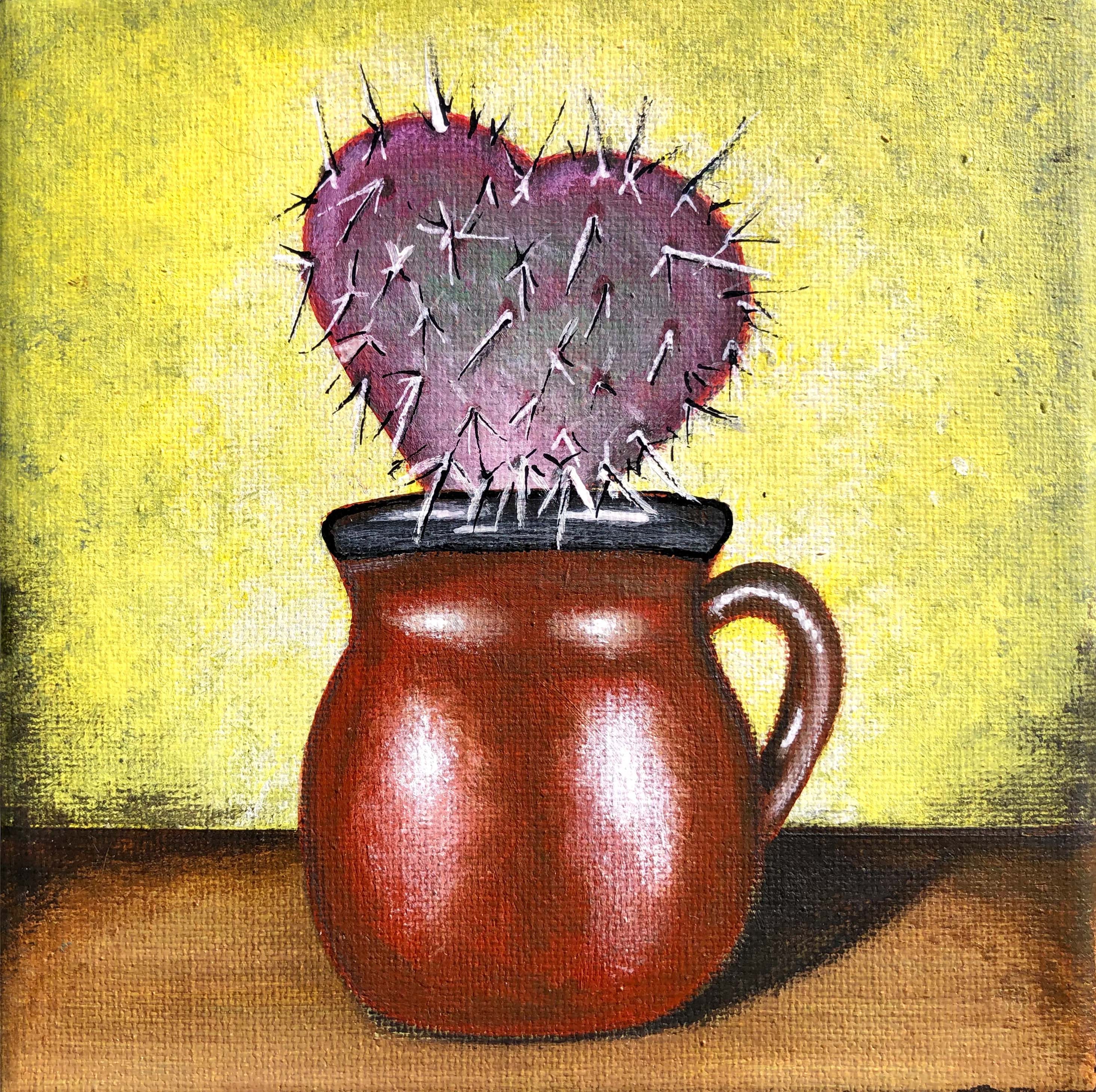 Cactus Corazon Art Print Nopal Art Mexican Art Mexican Art - Etsy