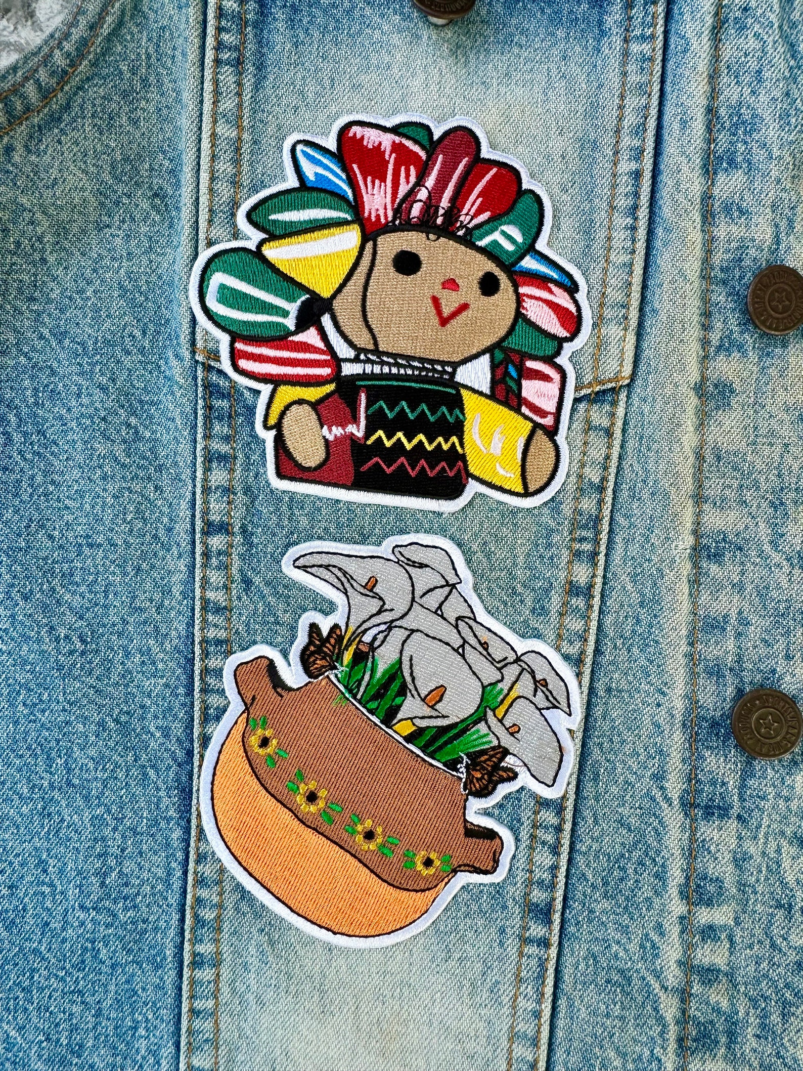 Lele Mexican Doll Embroidered Iron on Patch, Embroidered Mexican Patch ...