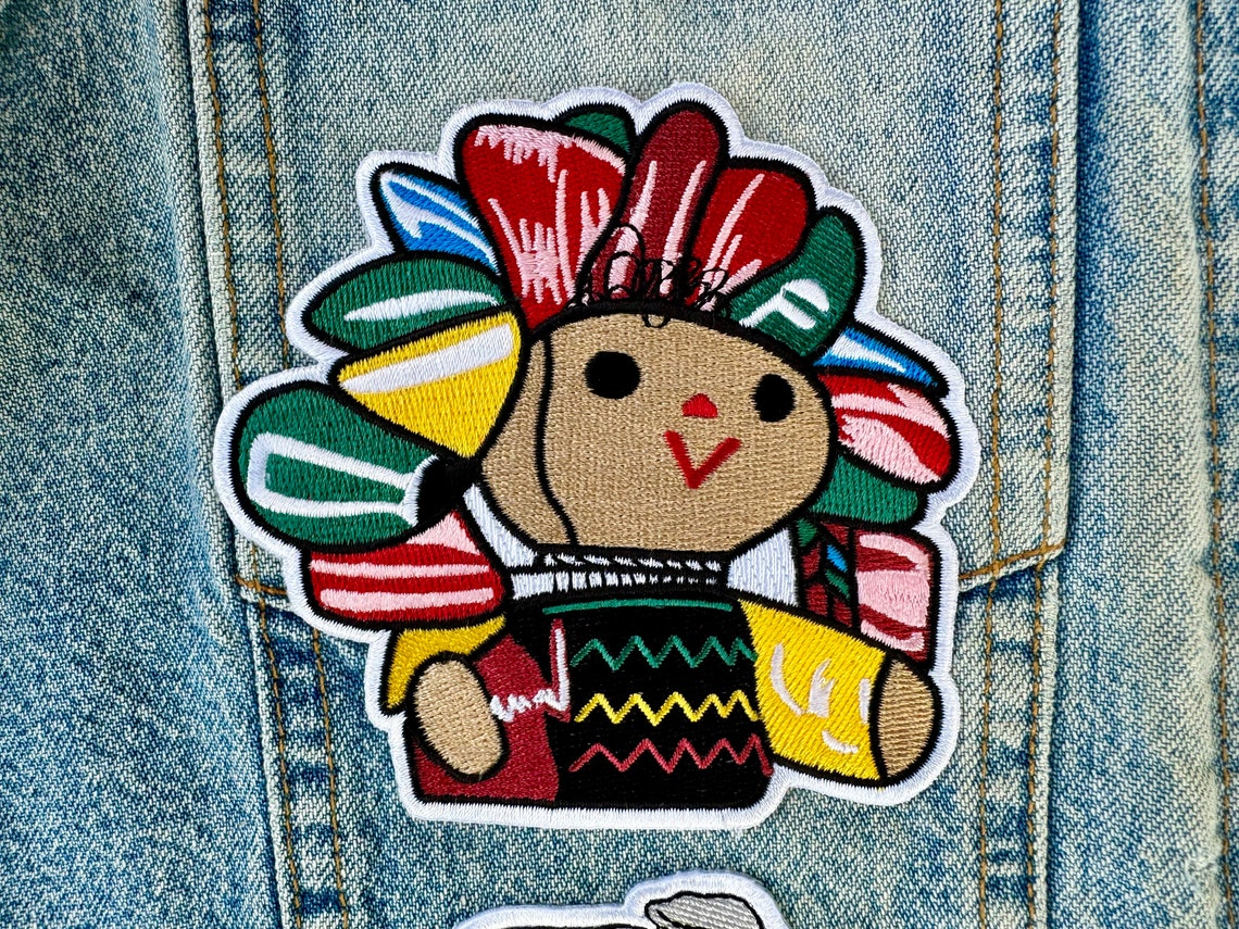 Lele Mexican Doll Embroidered Iron on Patch, Embroidered Mexican Patch ...