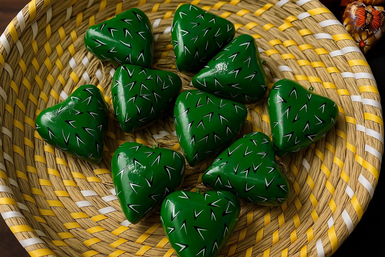 Adorno de corazón de cactus, Adornos mexicanos, Adornos, adornos hechos ...
