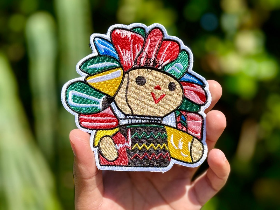 Lele Mexican Doll Embroidered Iron on Patch, Embroidered Mexican Patch ...