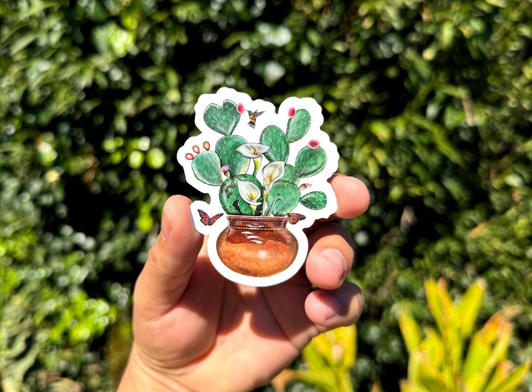 Alcatraces Y Nopal Sticker, Mexican Sticker, Cactus Sticker, Barro ...