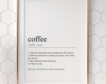 Coffee Definition Digital Download SVG PDF JPG - Etsy