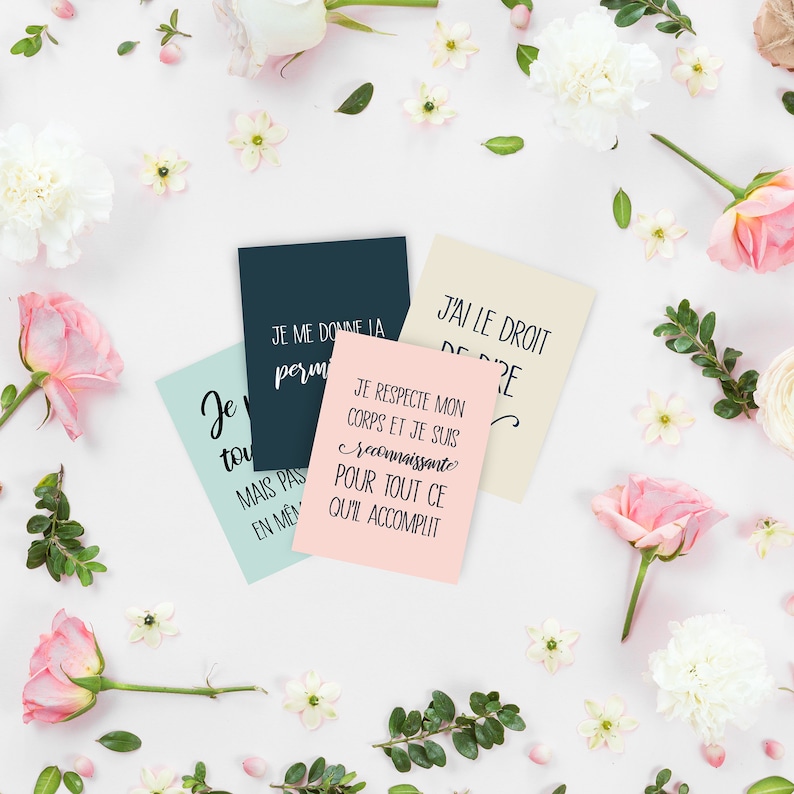 52 Affirmation Cards in French Printable Deck Weekly - Etsy
