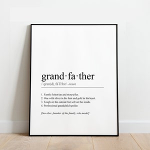 Grandpa Definition Printable Grandfather Father's Day - Etsy