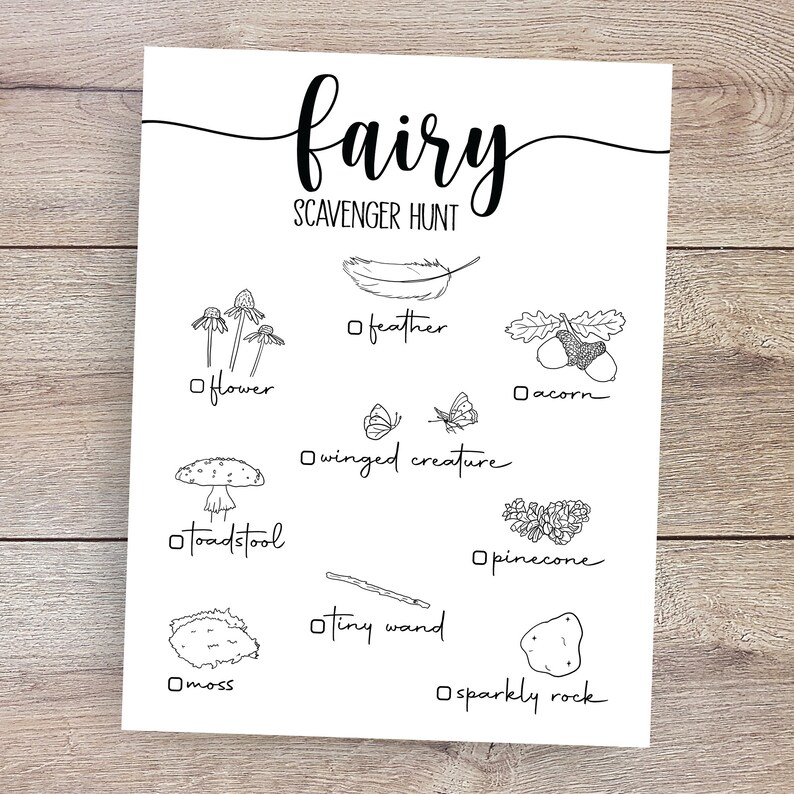 Fairy Scavenger Hunt for Kids Nature Walk Woodland Themed - Etsy