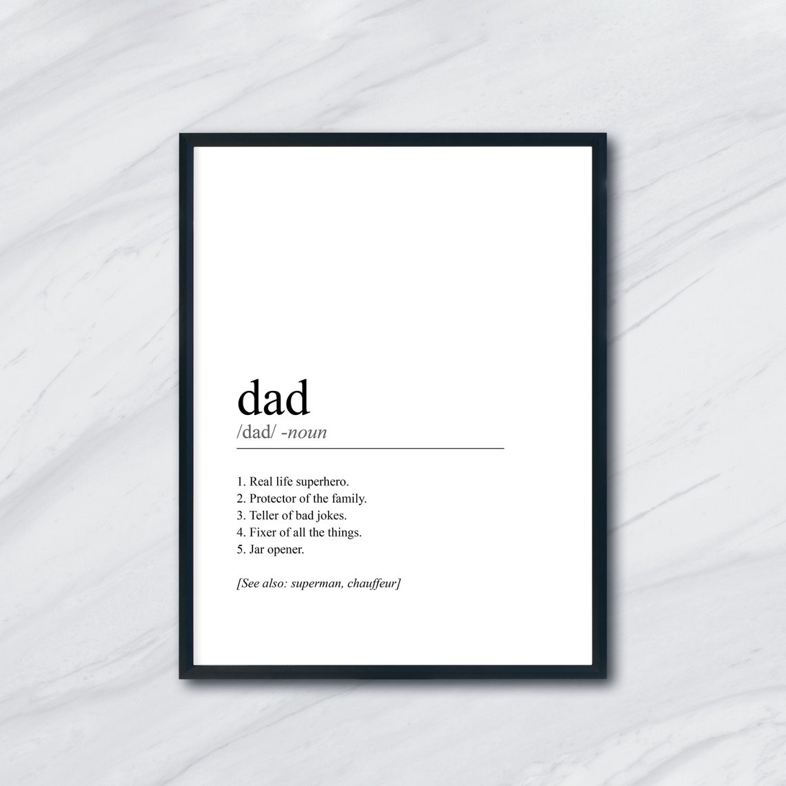 Dad definition printable Father's day poster Cute | Etsy