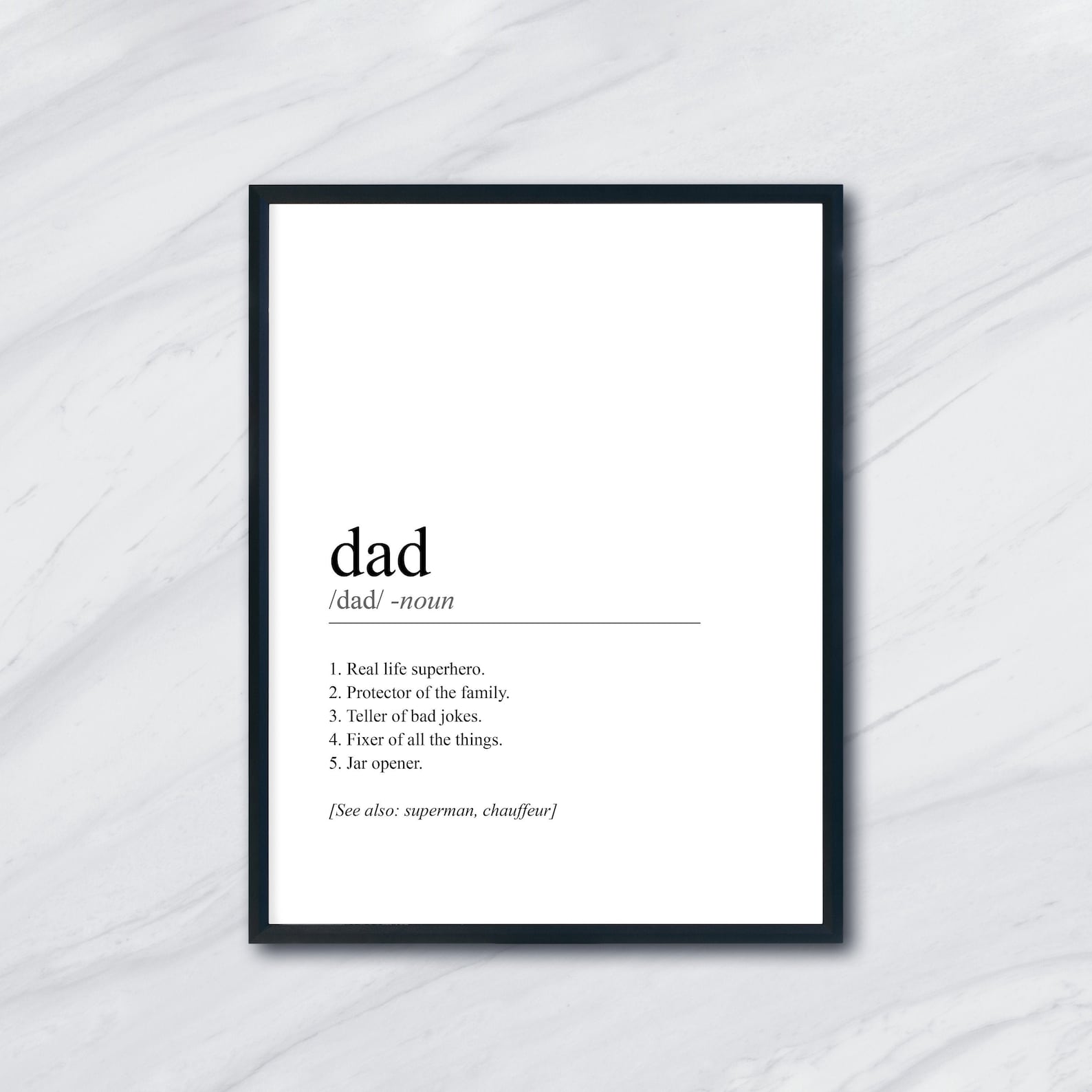 Dad definition printable Father's day poster Cute | Etsy