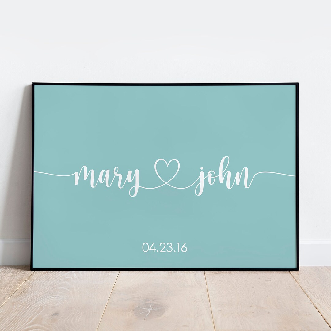 Couple Names Custom Printable, Personalized Valentine's Gift, Love Sign ...