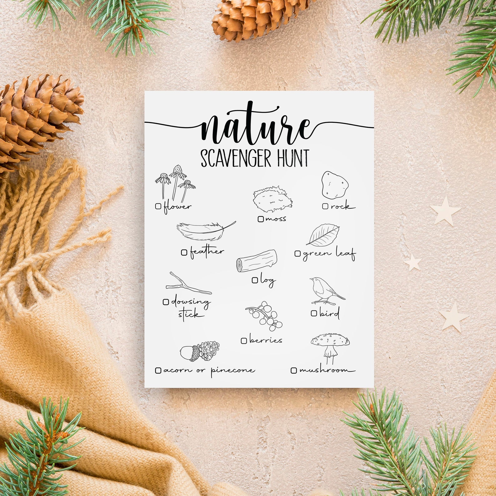 Nature Scavenger Hunt for Kids Forest Walk Mindfulness - Etsy