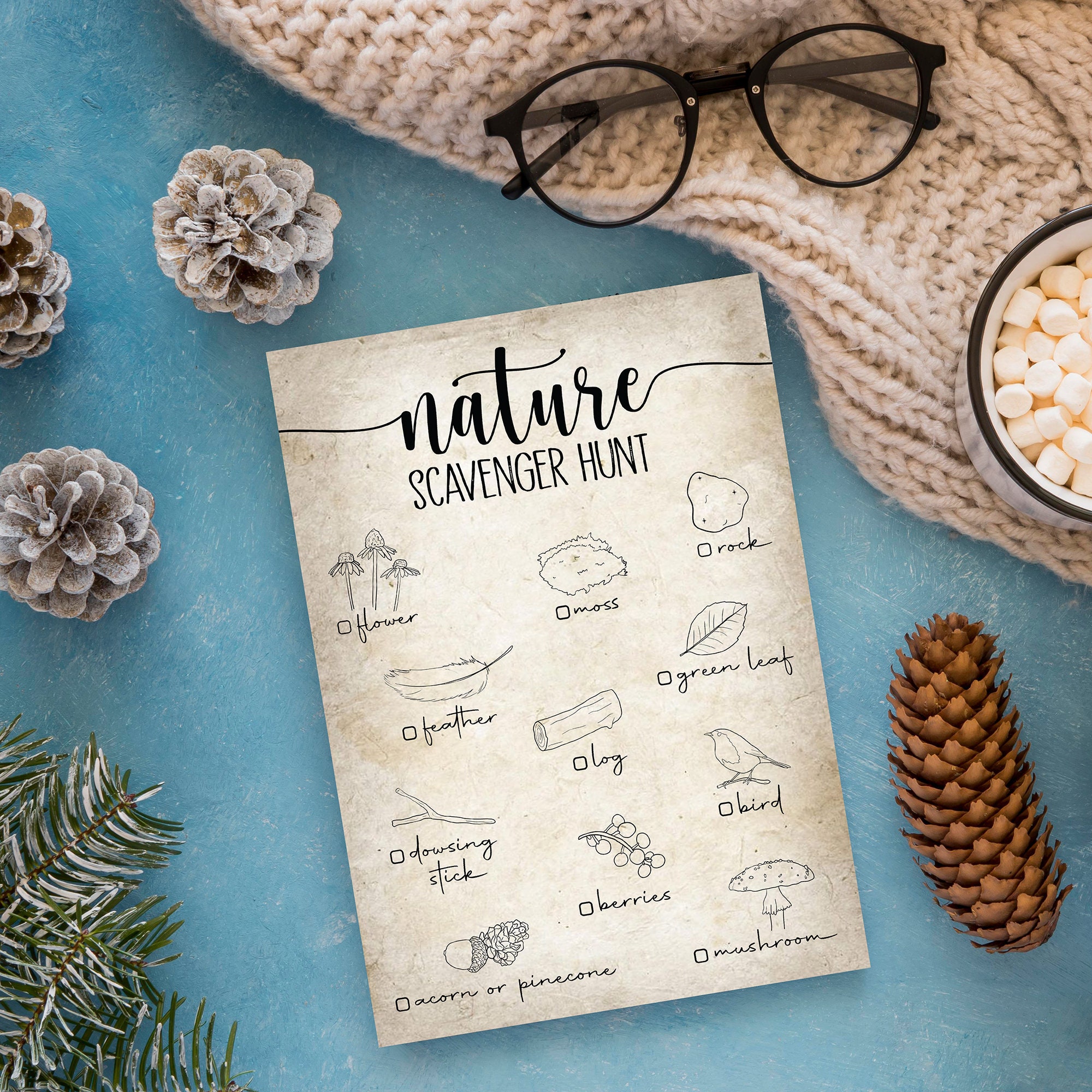 Nature scavenger hunt for kids Forest walk mindfulness - Etsy España