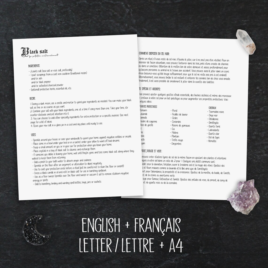 Black Salt Recipe, Witch's Salt DIY Printable, Book of Shadows Page ...