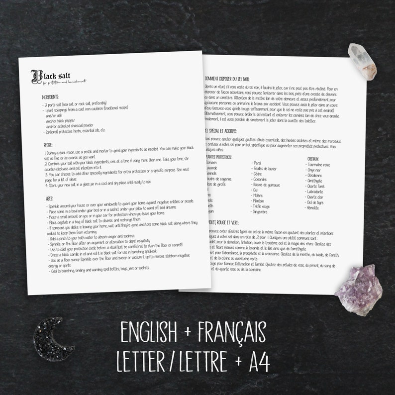 Black Salt Recipe, Witch's Salt DIY Printable, Book of Shadows Page ...