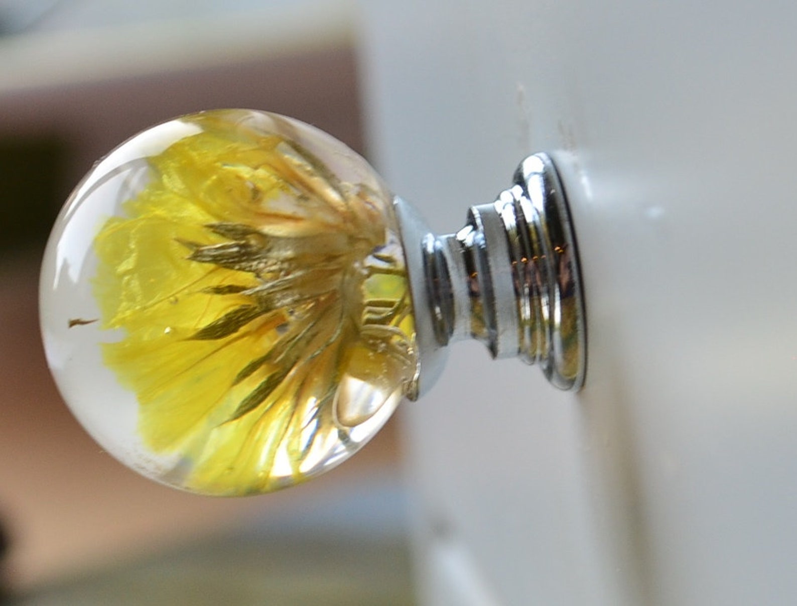 Set of 6 Real Flower Resin Drawer Knobs 28mm Personalized - Etsy UK