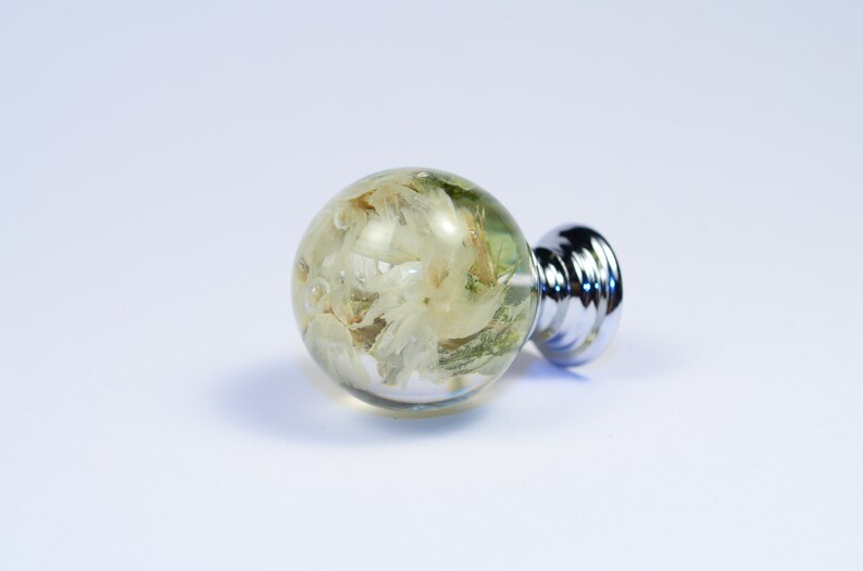 Gift Set 7 Real Flowers Resin Knobs Unique Gift Handmade | Etsy