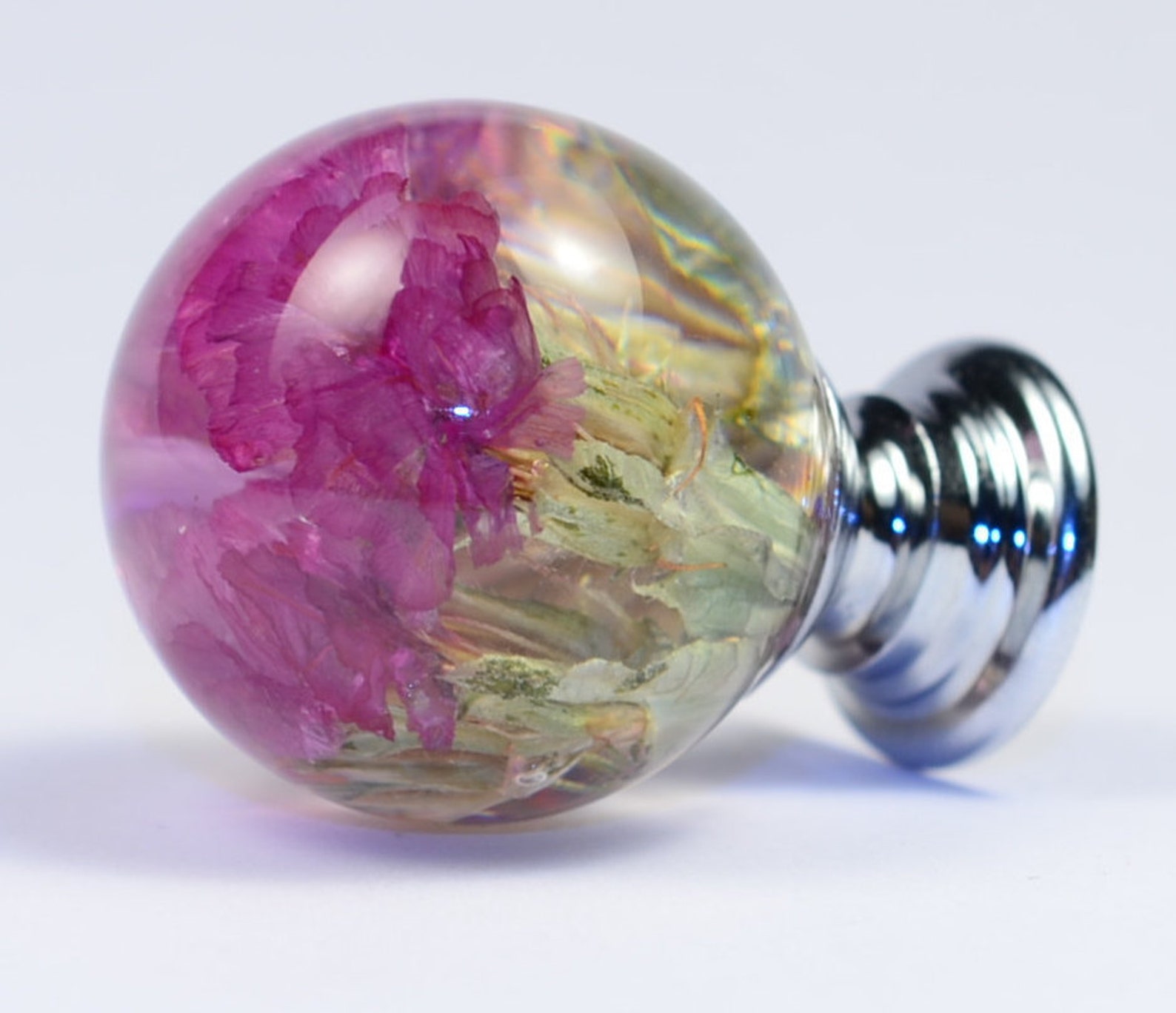 Set of 5 Real Flowers Resin Knobs Unique Gift - Etsy UK