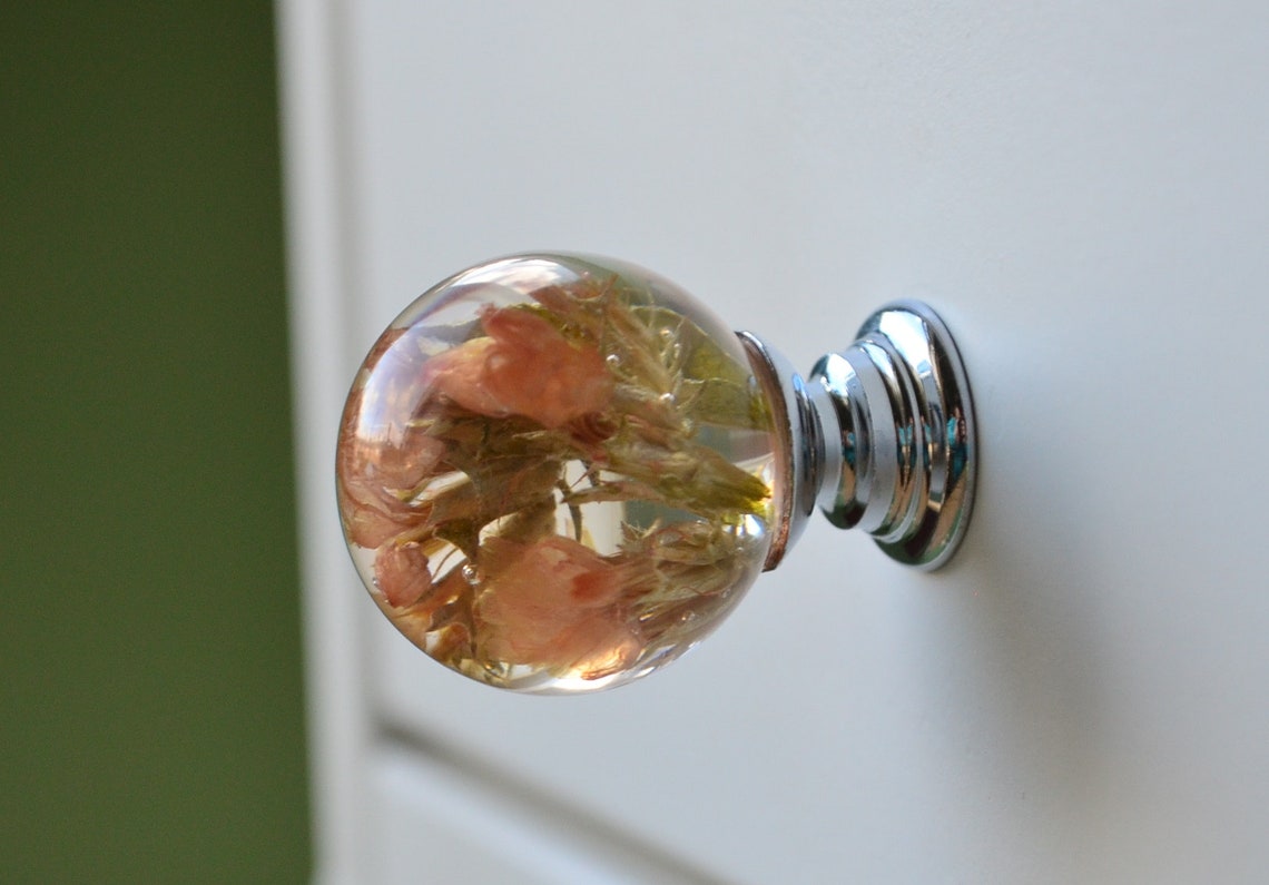 Personalized Gifts Set of 6 Real Flower Resin Drawer Knobs - Etsy UK