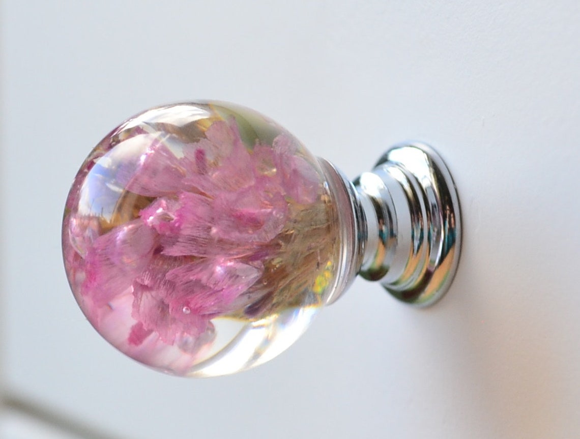 Personalized Gifts Set of 6 Real Flower Resin Drawer Knobs - Etsy UK