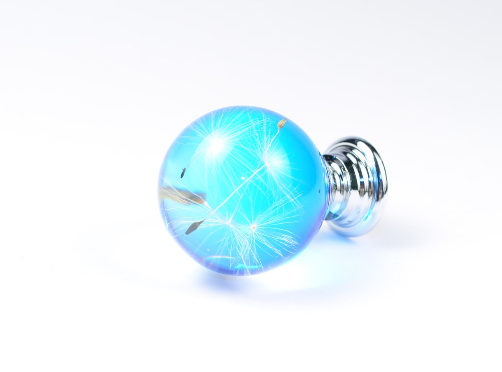 Blue Dandelion Seeds Drawer Knobs, Drawer Pulls, Cabinet Pulls, Dresser ...
