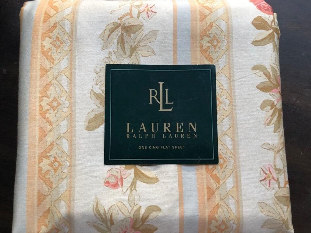 Ralph Lauren AUBUSSON LAMBERT Floral KING 4PC Sheet Set Sateen 300TC ...