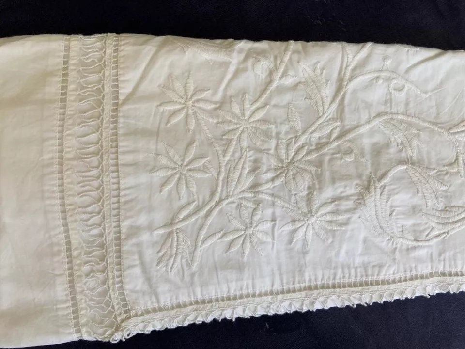 Ralph Lauren Hope Chest Border Embroidery WINTER WHITE King Duvet ...