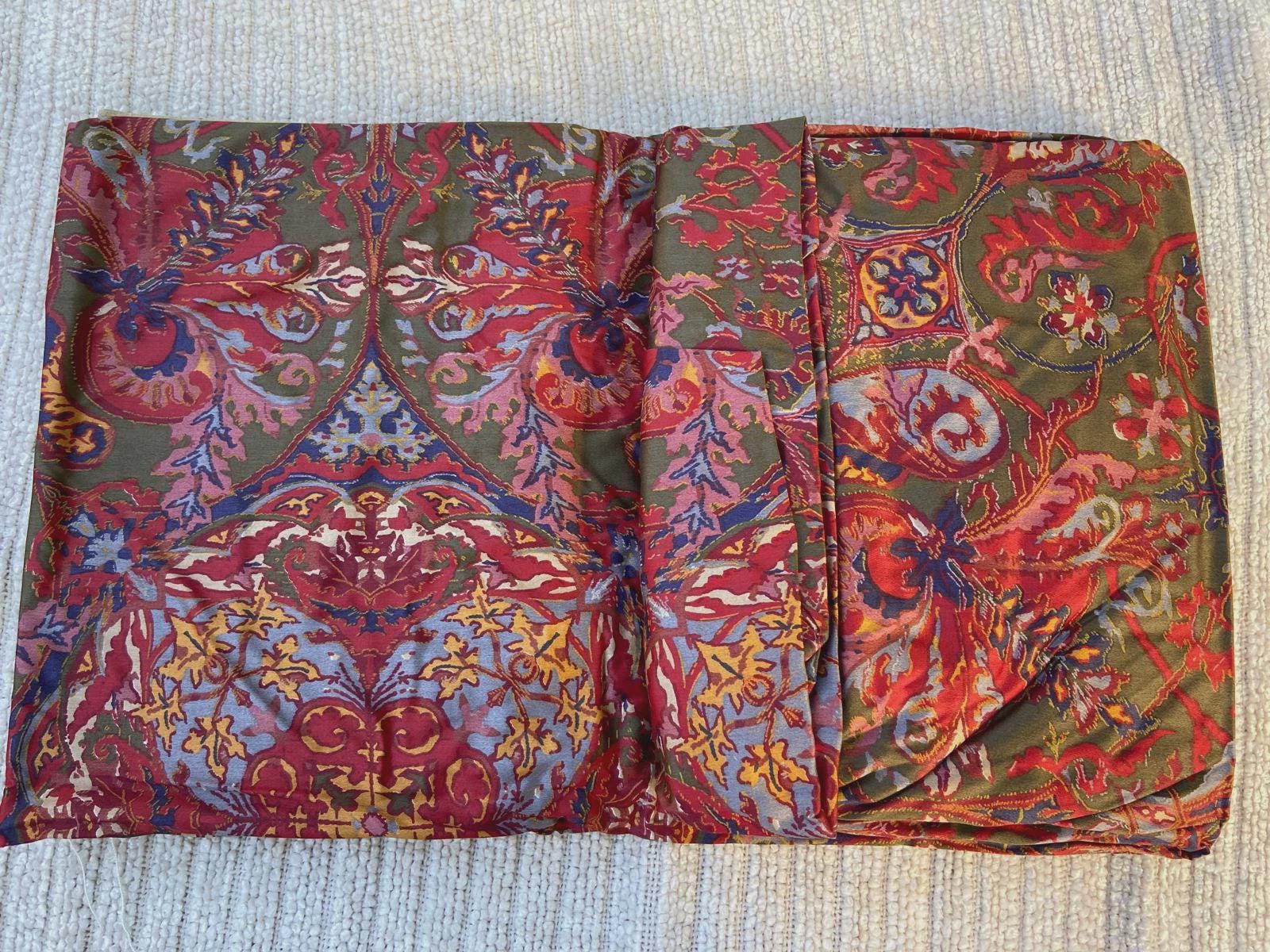 Ralph Lauren Galahad Red Paisley King Sheet Set 4 Pc Sateen Rare ...