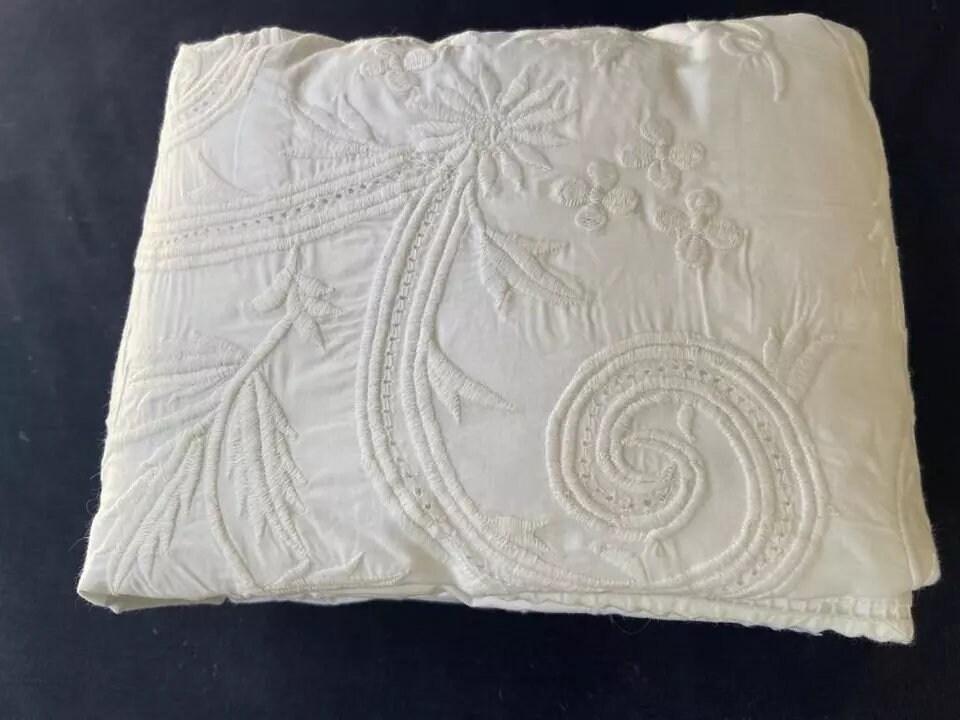 Ralph Lauren Hope Chest Border Embroidery WINTER WHITE King Duvet ...