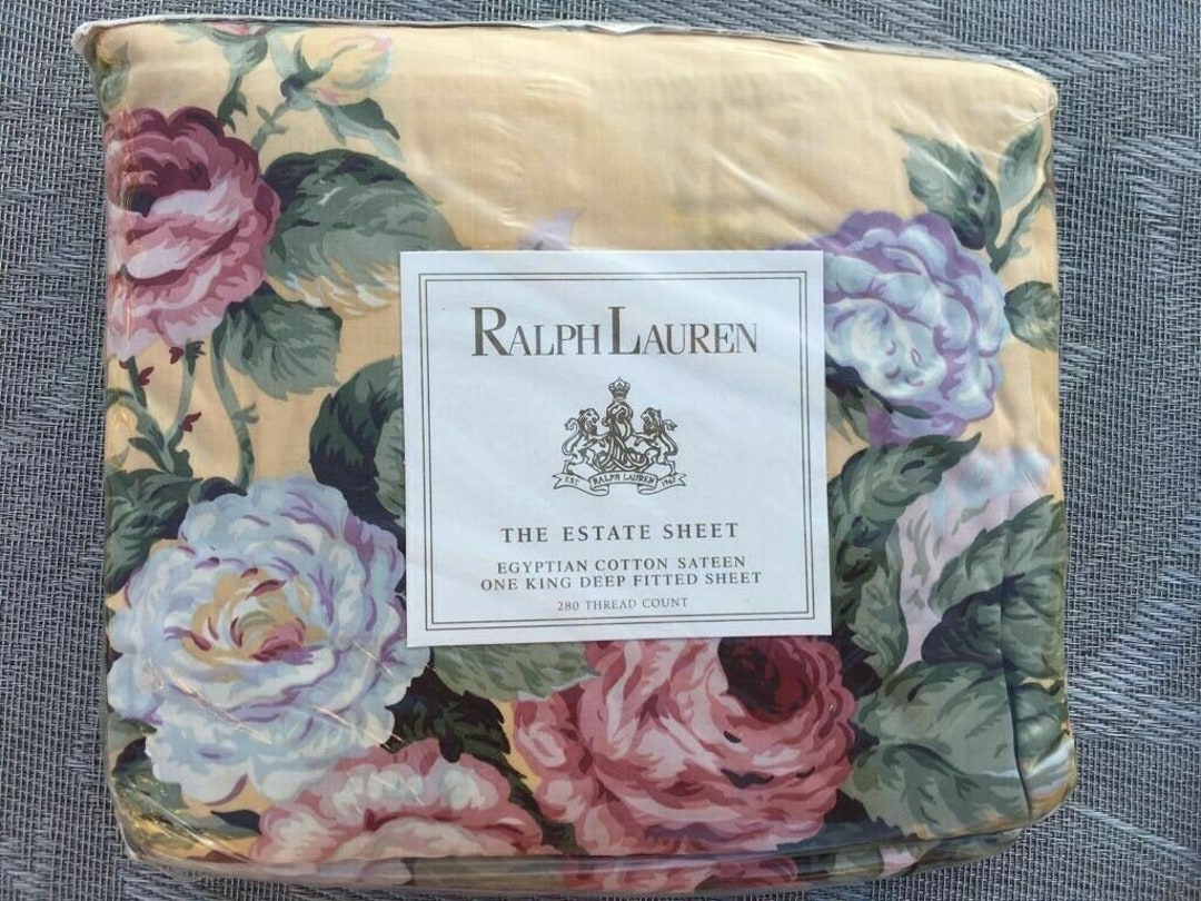 Ralph Lauren Kathleen Floral King Fitted Sheet Vintage! Very Rare ...