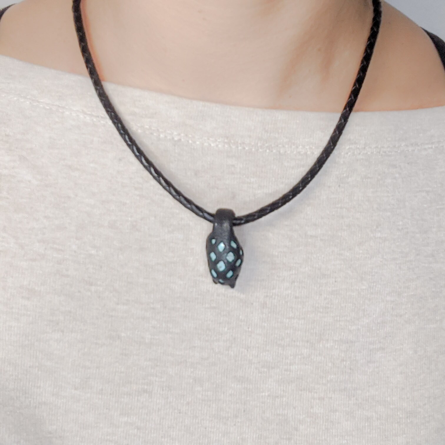 SAMURAI Head Turquoise Stone Deer Hide - Etsy