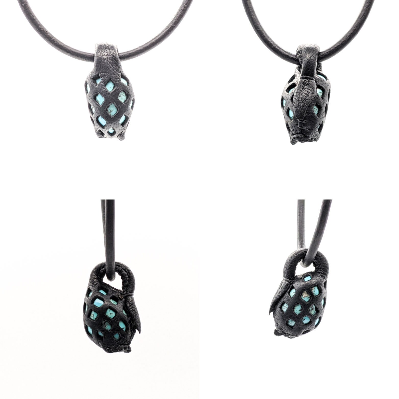 SAMURAI Head Turquoise Stone Deer Hide - Etsy