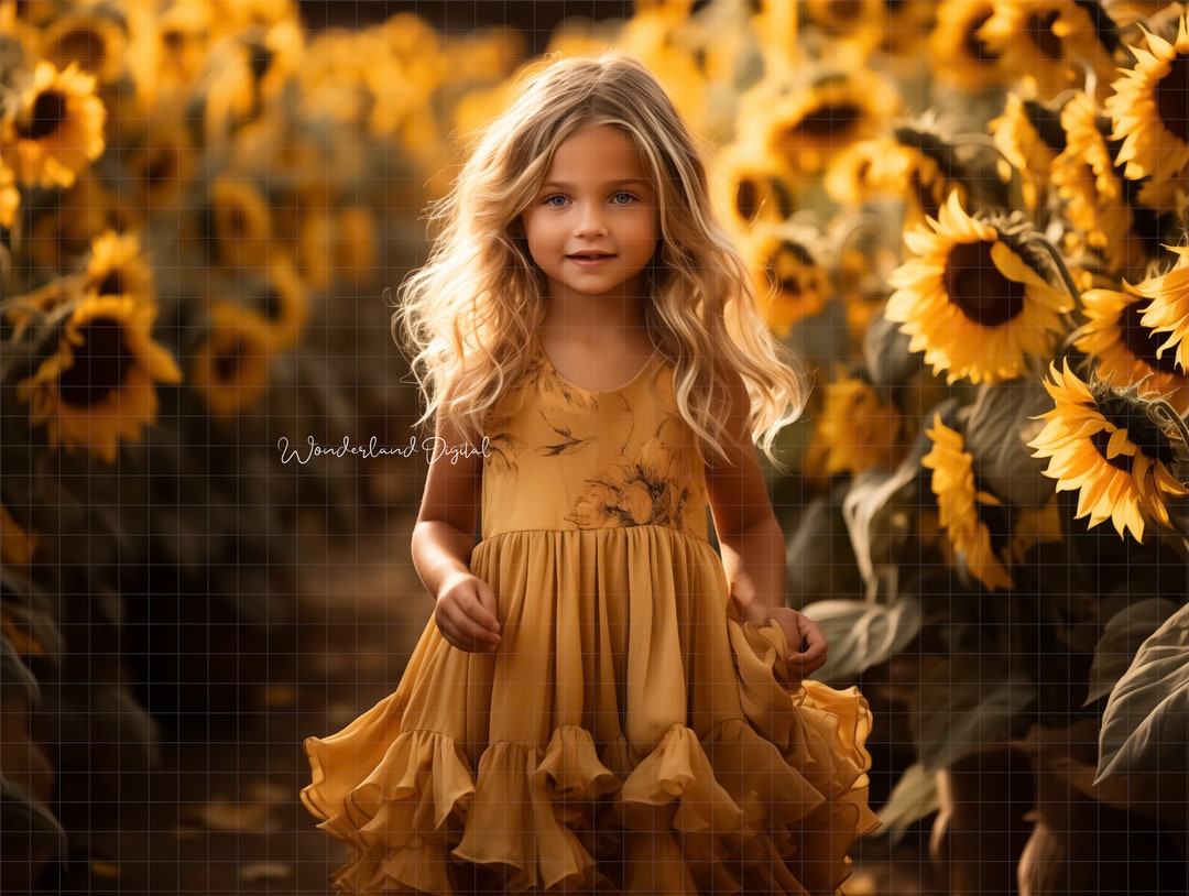 Sunflower Field Digital Backdrop, Summer Photography Backdrop, Spring ...