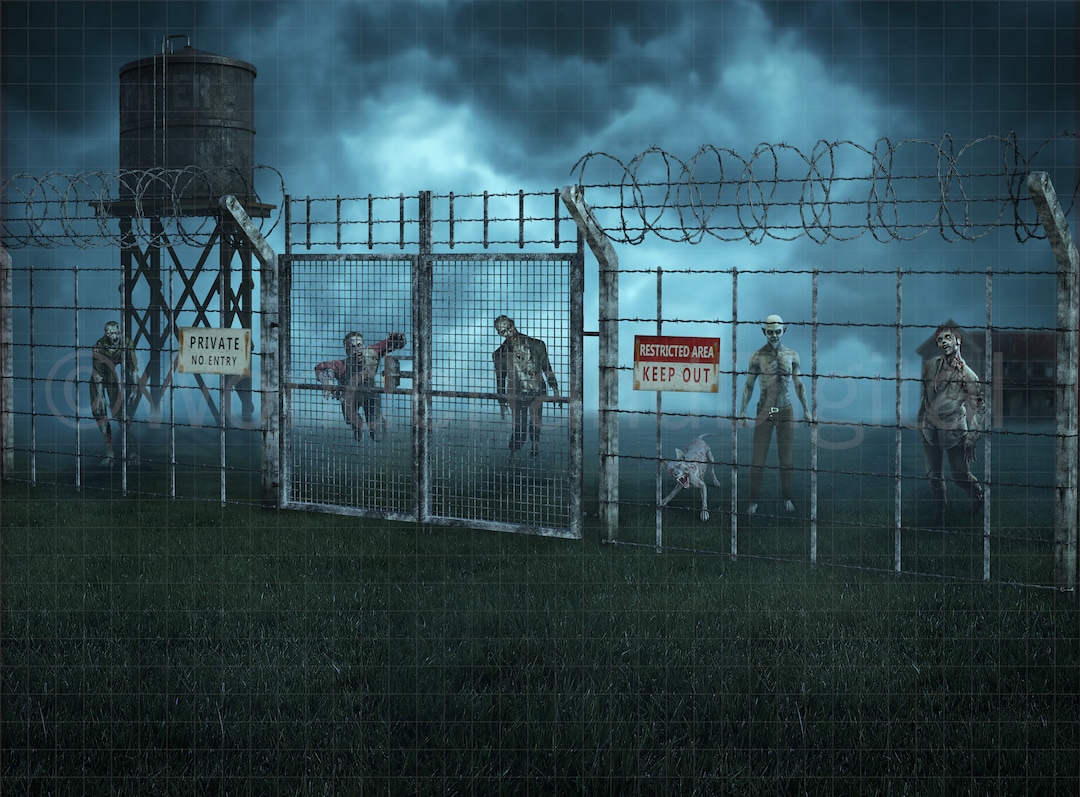 Halloween Digital Backdrop, Zombie Backdrop, the Living Dead, Zombie ...