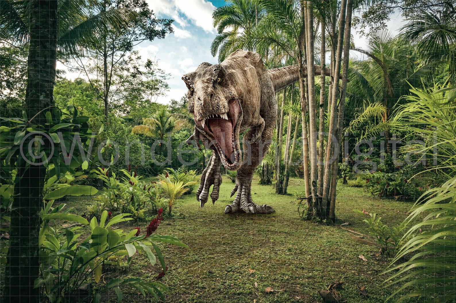 Dinosaur Digital Backdrop, T-rex Jungle Backdrop, T-rex Digital ...