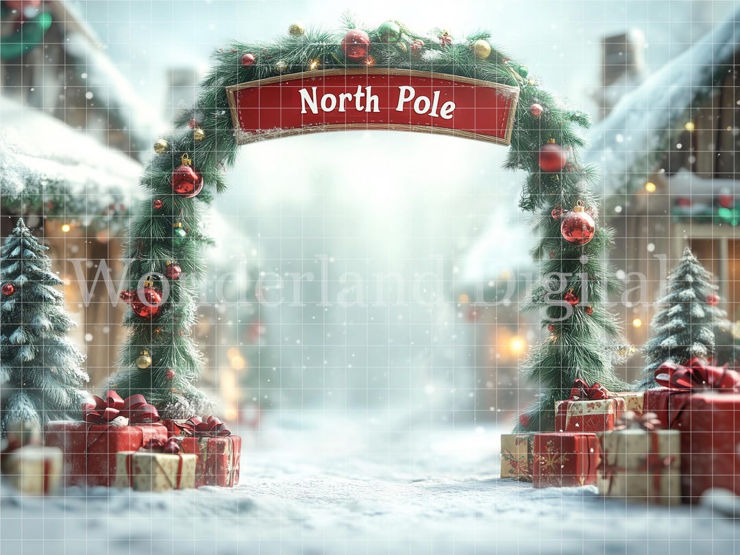 North Pole Digital Backdrop - North Pole Digital Background for Photo ...