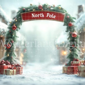 North Pole Digital Backdrop - North Pole Digital Background for Photo ...