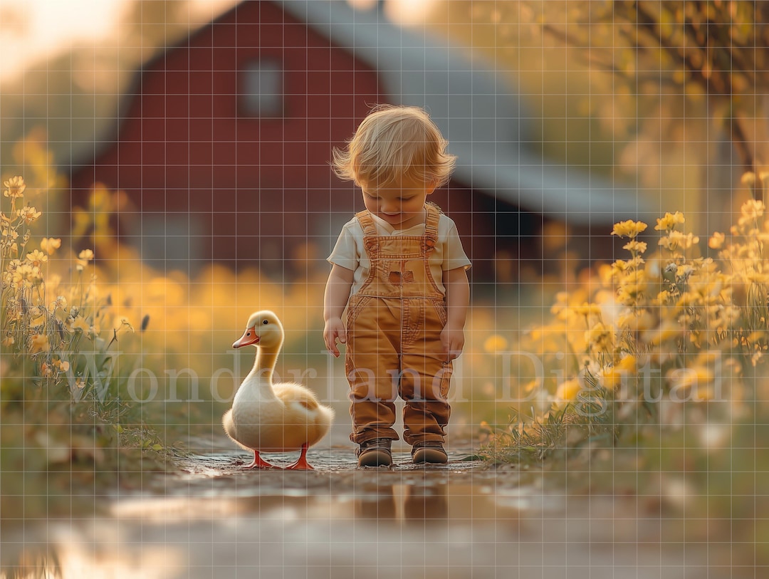 Spring Digital Backdrop, Spring Duck Photography Background for Photo ...