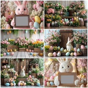 Easter Digital Backdrop Bundle, Spring Photography Backdrop Bundle, 75 ...