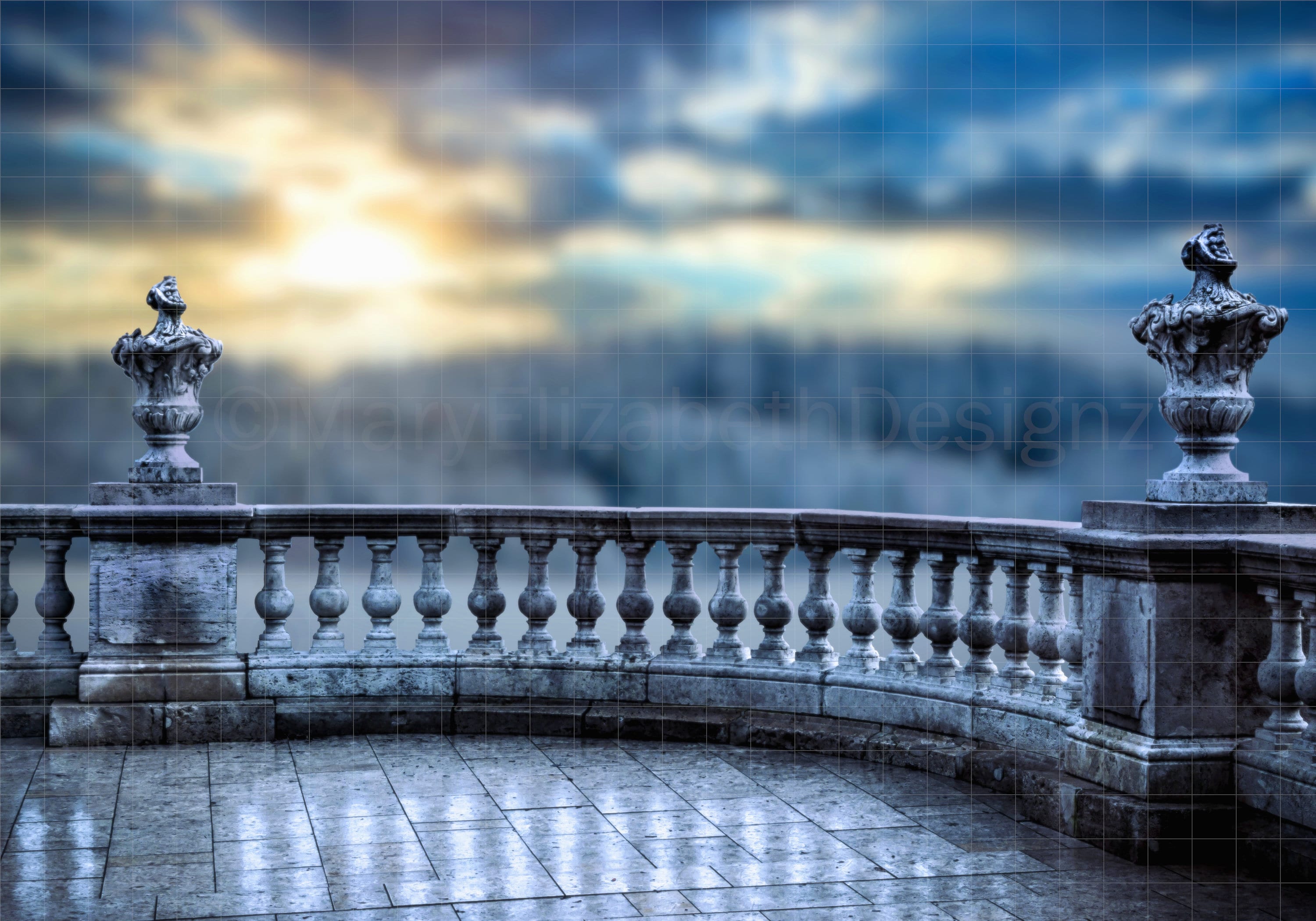 Winter Castle Balcony Digital Backdrop/Background | Etsy