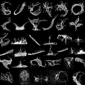 35 Water Splash Overlays, Transparent Background, Photoshop Overlays - Etsy