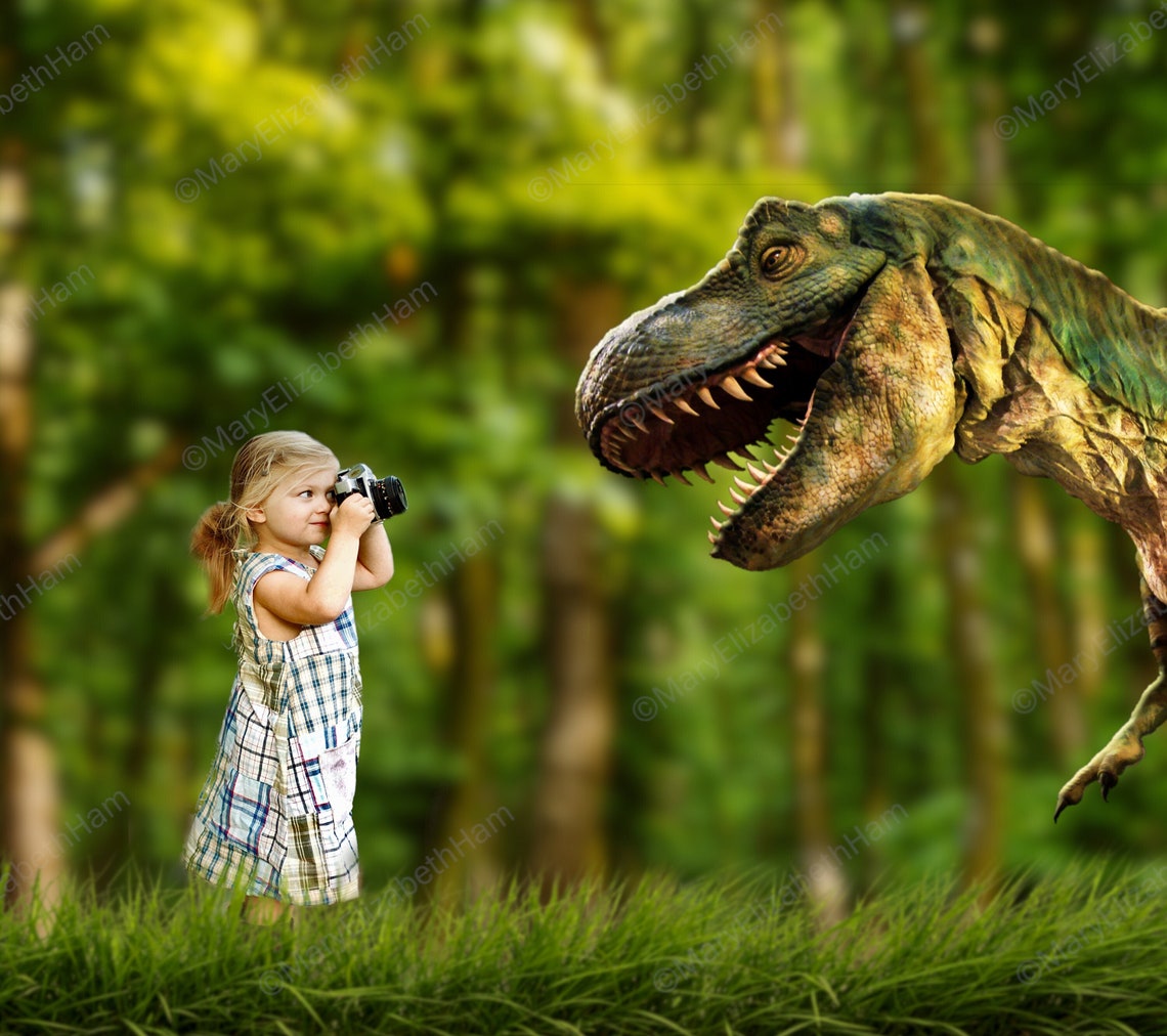 Friendly T-Rex Dinosaur Digital Backdrop/Background with | Etsy