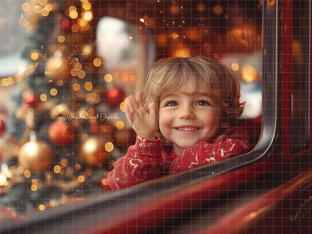 Magical Christmas Train Digital Backdrop - Express Train Christmas ...