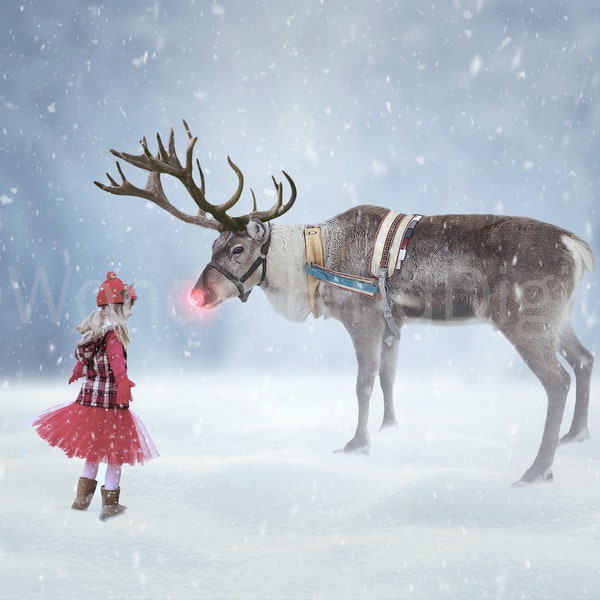 Reindeer Overlay - Etsy
