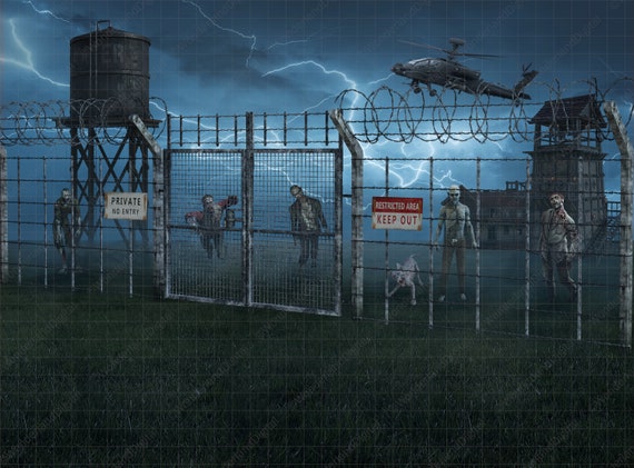 Halloween Digital Backdrop Zombie Backdrop the Living Dead - Etsy
