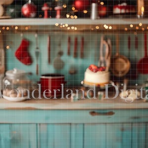 Christmas Kitchen Bakery Digital Backdrop - Christmas Bakery Backdrop ...